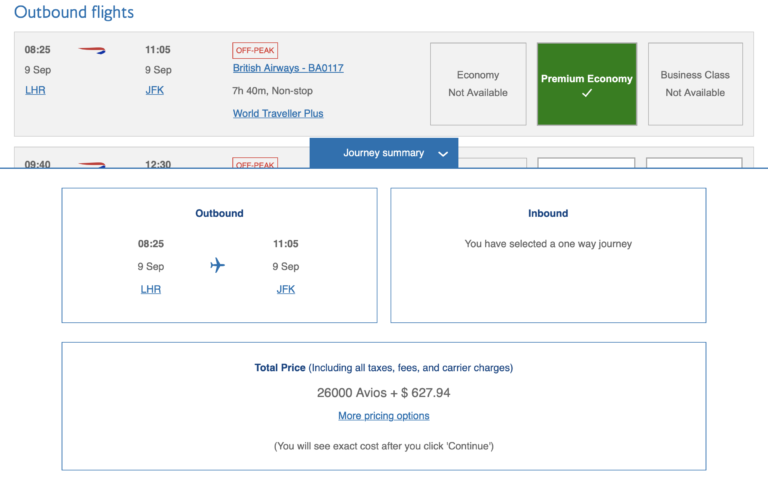 How to Search and Book British Airways Avios Award Flights | Prince of ...