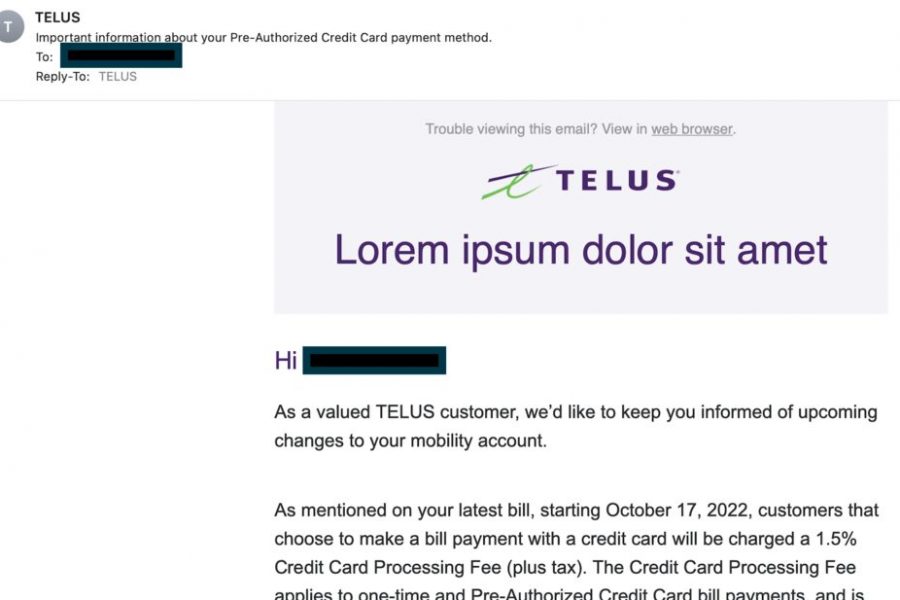 Telus to Impose 1.5% Credit Card Fees | Prince of Travel