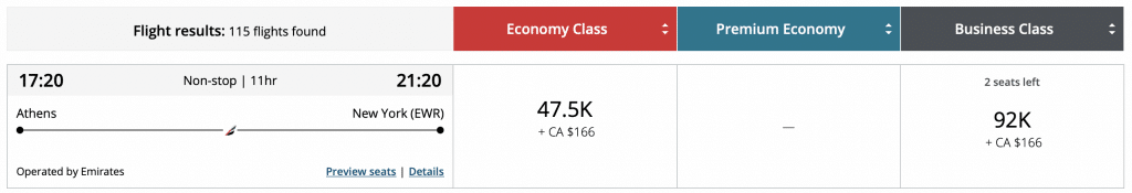 Emirates Pricing Now Subject to Its Own Aeroplan Reward Chart | Prince ...