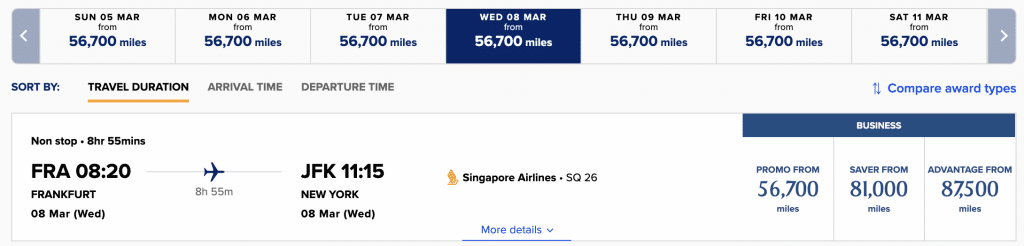 Singapore Airlines KrisFlyer: escapes espontáneos para febrero de 2023