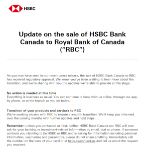 RBC to Transition HSBC Cardholders by March 2024 | Prince of Travel