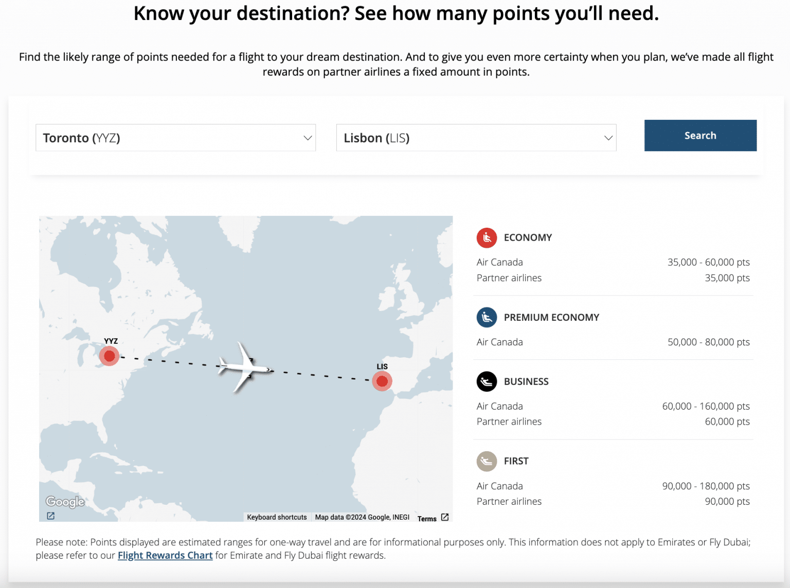 Understanding the Aeroplan Flight Reward Chart | Prince of Travel