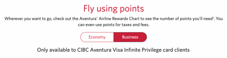 Redeeming CIBC Aventura Points for Business Class Flights | Prince of ...